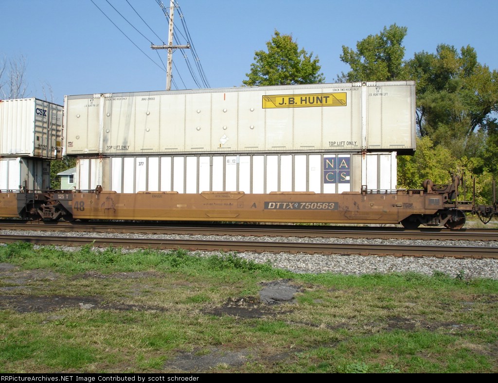 DTTX Double Stackcar 750563A w/JBHU Container 219003 & NACS Container EB